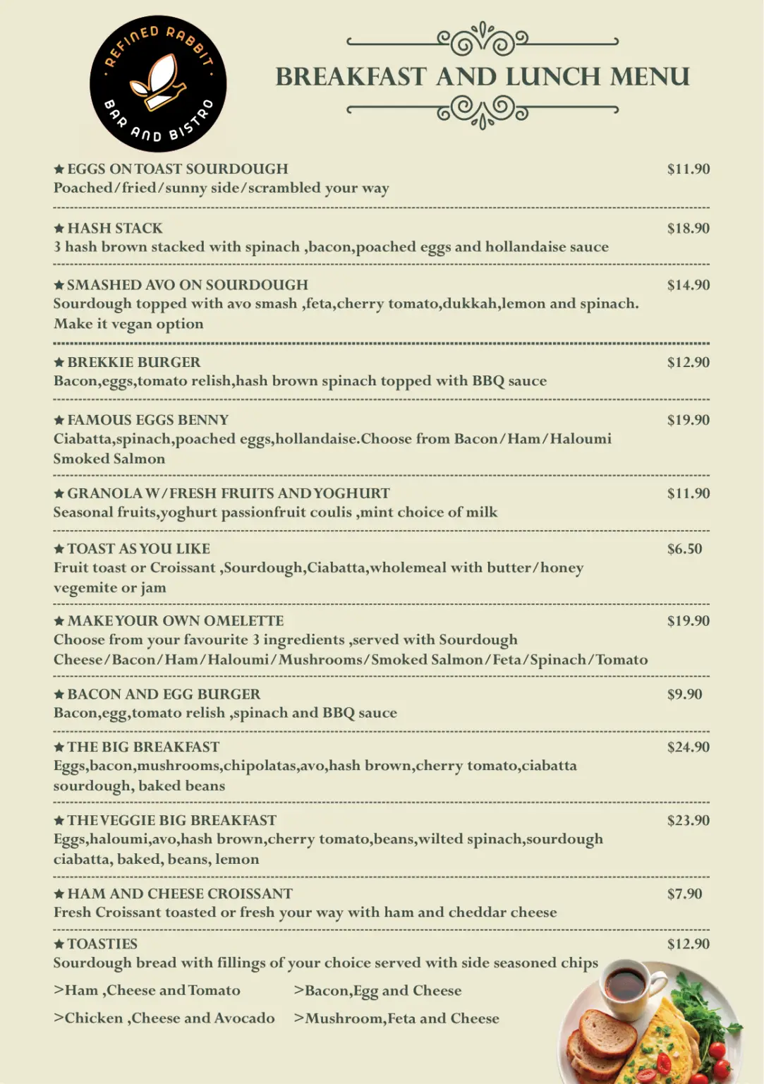 Our Menu - Refined Rabbit